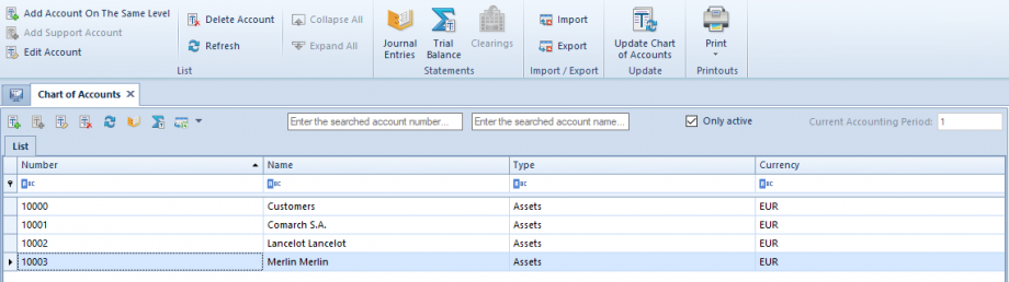 Chart of accounts in the German system version – Comarch ERP Standard ...