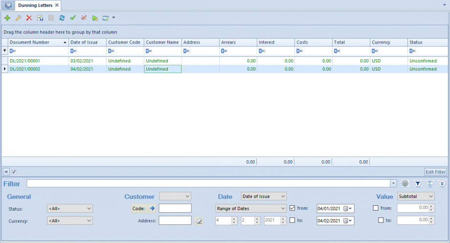 Dunning letters – Comarch ERP Standard 2022.1 Knowledge Base