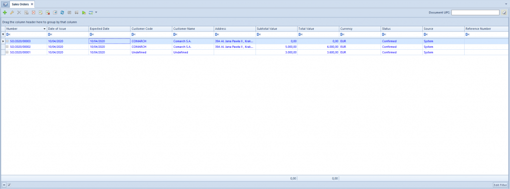 Orders – Comarch ERP Standard 2022.5 Knowledge Base