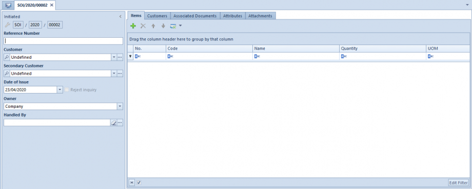 Inquiries – Comarch ERP Standard 2024.1 Knowledge Base